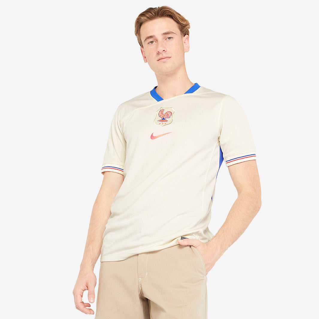 Nike France 2025 Dri-FIT Stadium Away Shirt - Pale Ivory/Bright Blue/LT ...
