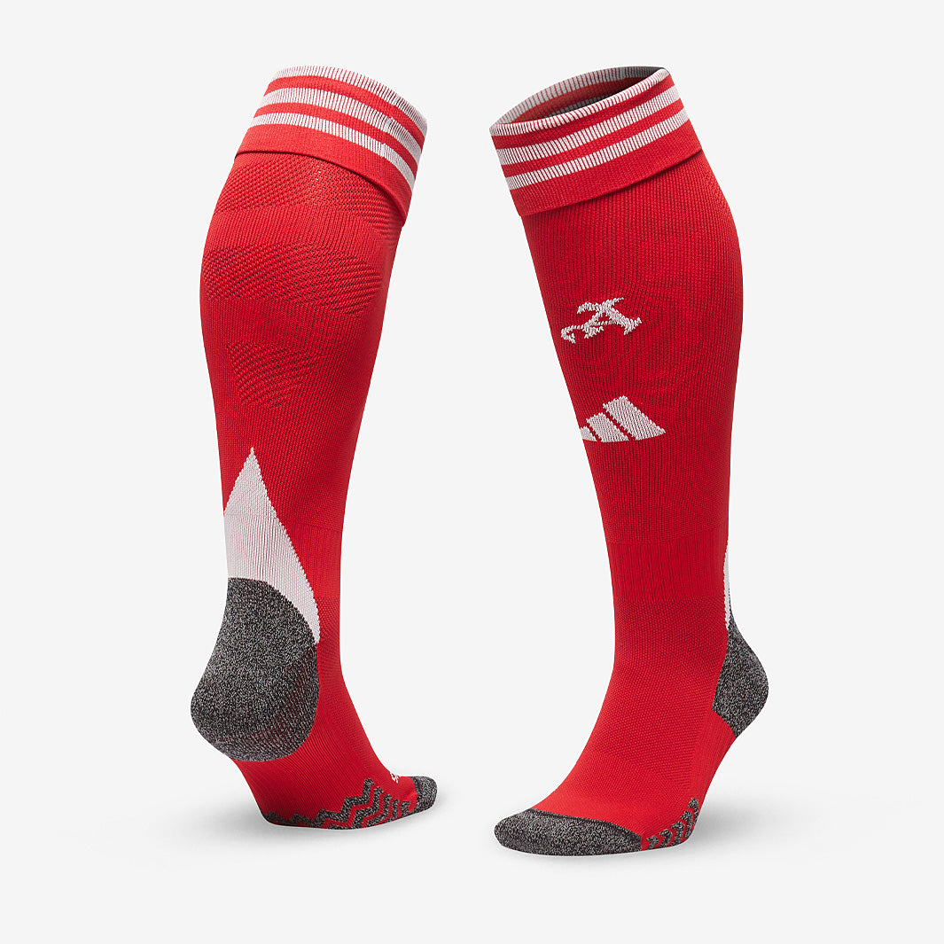 adidas Arsenal 25/26 Home Socks - Better Scarlet/White - Mens Replica