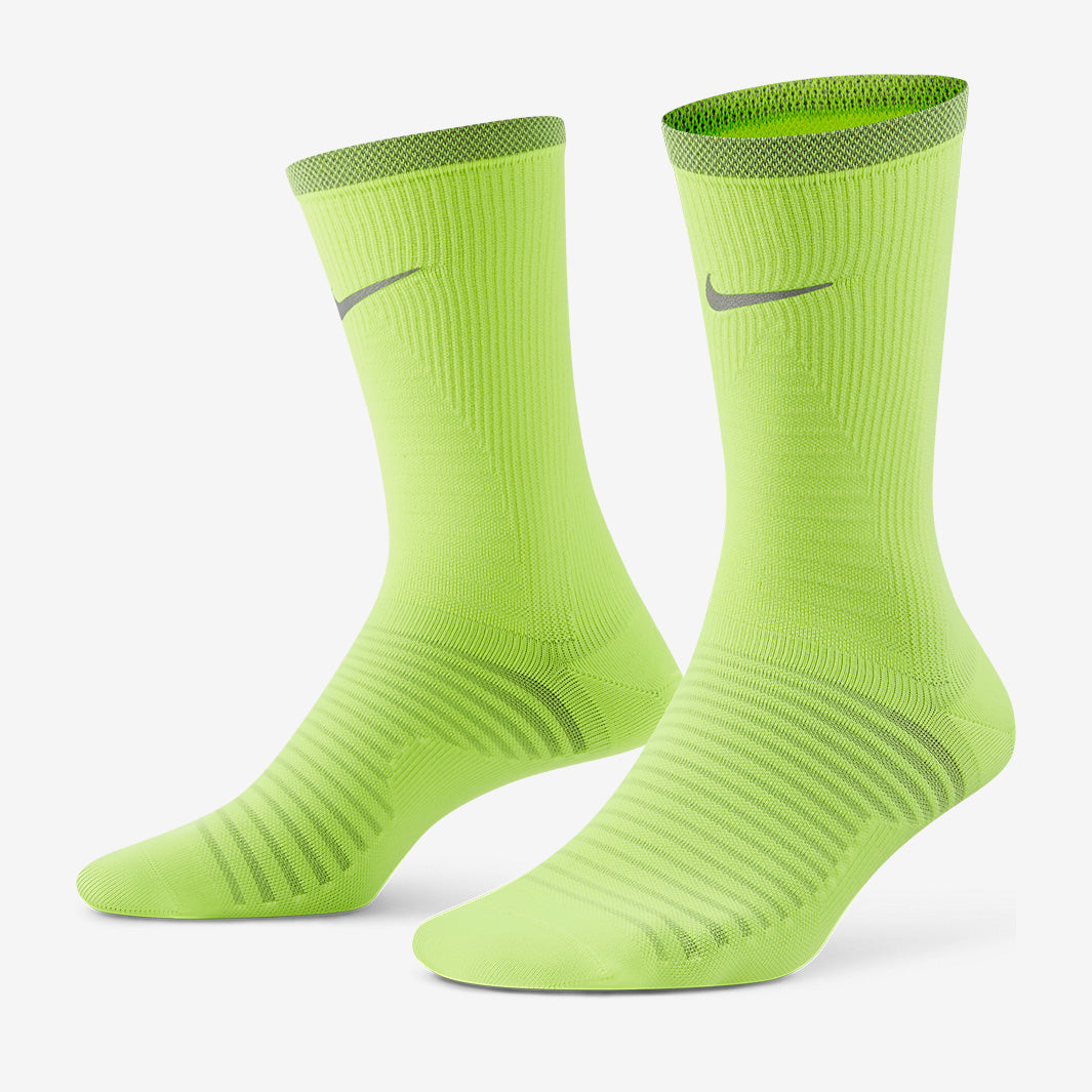 Nike Spark Lightweight Crew Socks - Volt/Reflective Silv - Running Socks