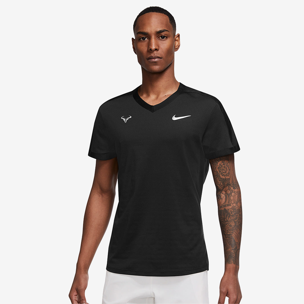 Nike Court Dri-FIT ADV Rafa T-Shirt - Black/Metallic Silver - Mens Clothing