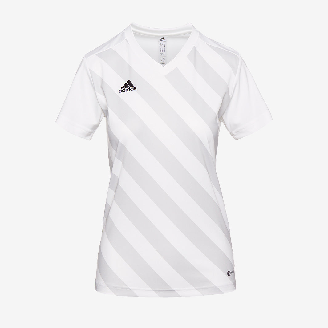 adidas Entrada 22 Womens GFX SS Shirt - White/Team Light Grey - Womens ...
