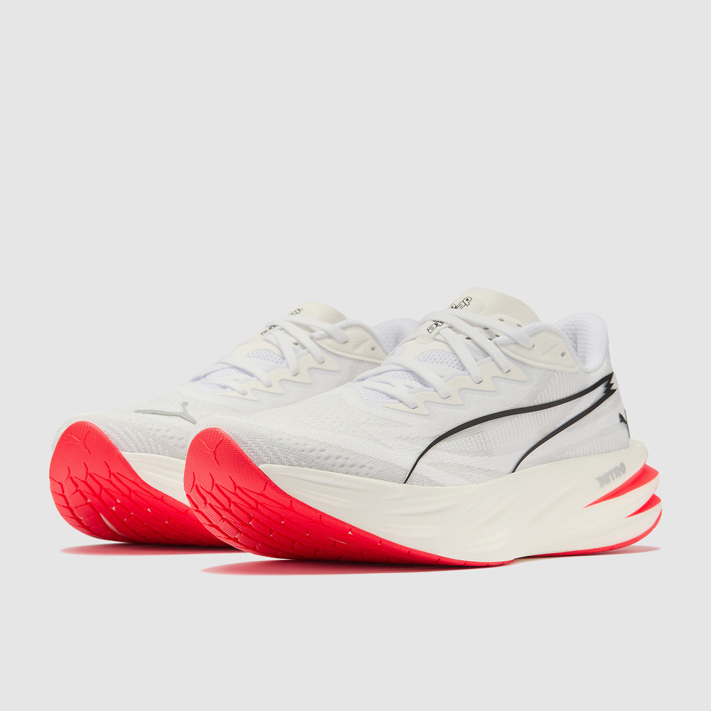 Puma Deviate Pure NITRO - PUMA White/Ultra Red/PUMA Silver - Mens Shoes